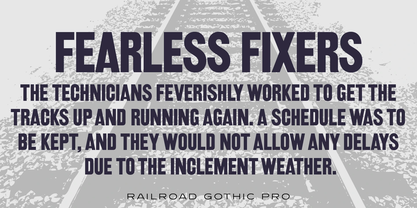 Railroad Gothic from Ludlow Type Foundry — Rooster Fonts